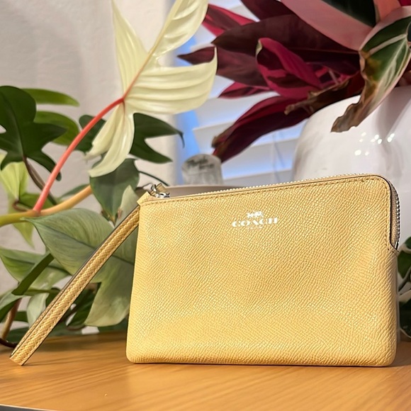 Coach | Bags | Coach Yellow Wristlet | Poshmark
